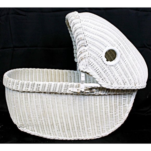 Unbranded | Toys | Vtg Baby Doll Rocking Carrier Bassinet Basket Cradle ...